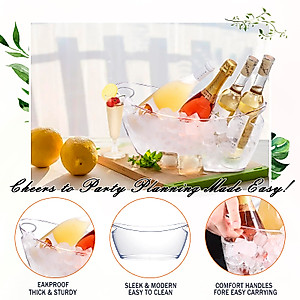 Barafat Ice Buckets for Parties (5.5L)& Ice Bucket Scoop, Clear Acrylic Champagne Bucket, Drinks Beverage Tub for Cocktail Bar, Wine, Beer, Soda