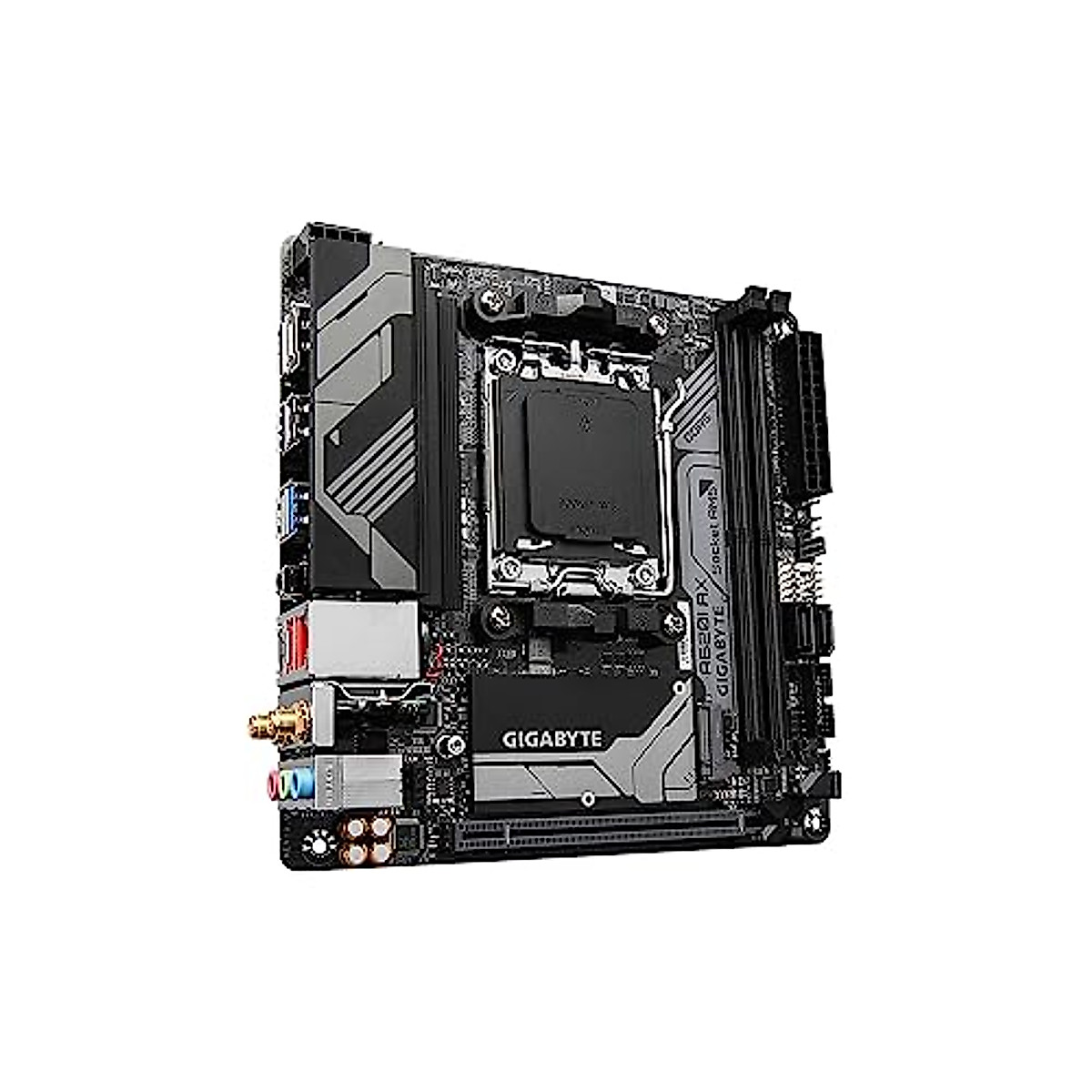 GIGABYTE A620I AX (AM5/ LGA 1718/ AMD/ A620/ Mini-ITX/ 5-Year Warranty/ DDR5/ Single M.2/ PCIe 4.0/ USB 3.2 Gen1 Type-C/Realtek Wi-Fi 6E/ Realtek 2.5GbE/ Q-Flash Plus/PCIe EZ-Latch/Motherboard)