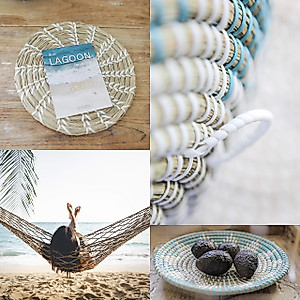 Wall Basket Decor Boho Set of 4 - Hanging Woven Wall Baskets - Wicker Wall Décor - Handmade Woven Wall Baskets - Wicker Basket Wall Art - Natural Seagrass - Coastal Decor for Home