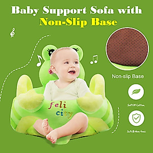 vocheer Baby Sitting Chair, Comfortable Infant Soft Plush Floor Support Seat Baby Learning to Sit Soft Animal Shaped Baby Sofa for Newborn(Radish Rabbit)