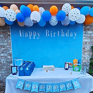 12 Inch 60 Pcs Blue and Orange Latex Balloons Kit Dark Light Blue Orange Wedding Party Decorations Basketball Birthday Bridal Baby Shower Decor Supplies Kids Boys Girls