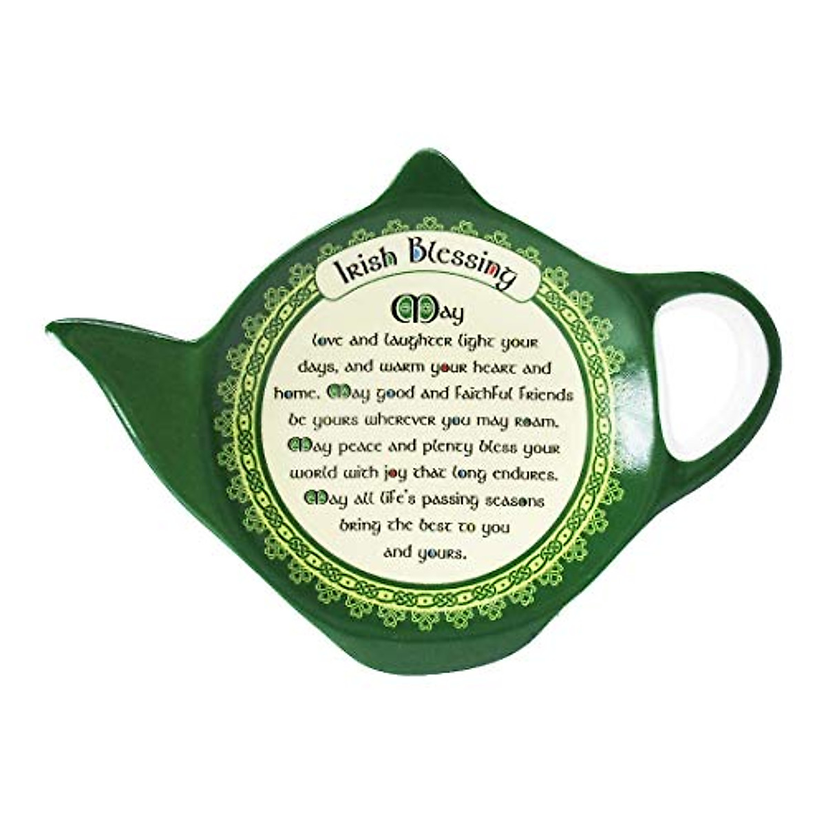 New Bone China Teabag Holder With Irish Blessing, 8Cmx11Cm