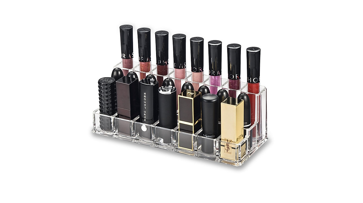 Clear Acrylic MAC Lipstick Caps - 24 Pack for Easy Color Viewing