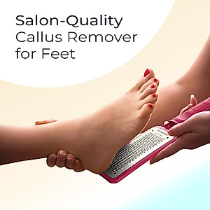 Microplane Colossal Foot File Scraper - The Original Stainless Steel Foot Rasp, Dead Skin/Callus Remover for Feet, Gentle Foot Scrubber, Pedicure Tools for Salon-Quality Foot Care, Black