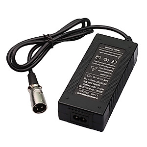 TANGSPOWER Charger 48v Output 54.6V 1.5A 48 Volt 3-pin XLR Male Plug for 54.6 Volt 13S 12Ah Lithium Battery Charger