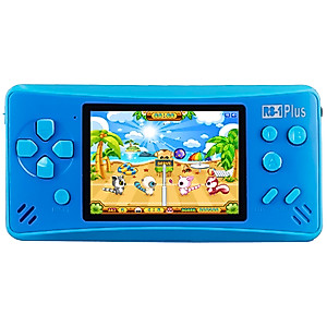 3.2" Large Screen Electronic Handheld Games for Kids Built-in 218 Classic Retro Video Games USB Rechargeable Arcade Gaming Player System Best Road Trip Partner for Boys 4-12（Blue）