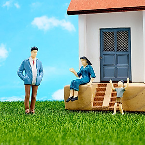 Lewtemi 28 Pcs People Figurines 1: 25 Scale Mini Architectural Plastic People Figures Small Dollhouse People Tiny Figures Painted Model Train People