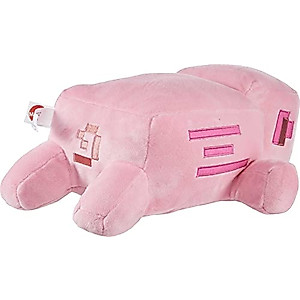 Mattel Minecraft Plush Pig 12-Inch Stuffed Animal Figure, Floppy Soft Doll Inspired by Video Game Character, Collectible Toy