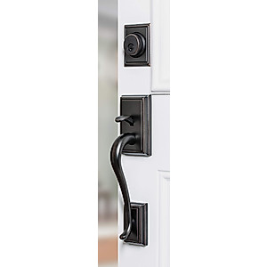 Schlage F58 ADD 622 Addison Exterior Handleset with Deadbolt, Matte Black (Exterior Half Only)