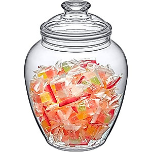 Amazing Abby - Sugar Sugar - 140-Ounce Plastic Candy Jar with Lid, Cookie Jar, Apothecary Jar, BPA-Free, Shatter-Proof, Dishwasher-Safe, Great for Candy Buffet, Decorative Display, and More