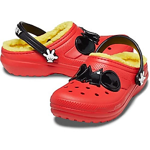 Crocs Kids' Classic Lined Disney Clog Minnie Shoes, Mickey Mouse, 3 US Unisex Little
