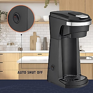 Newhouse Single Serve Coffee Maker compatible with K-cups Water Reservoir, Versatile Ground Coffee & K-Cup Compatibility, Adjustable Tray for Travel Mugs