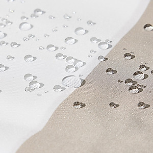 Amazon Basics Fabric Shower Curtain with Grommets and Hooks - 72 x 72 Inch, Large Light Brown, Beige