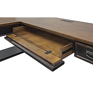 Martin Furniture Hartford Open L-Shaped Desk, Brown