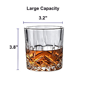 Lancuthek Old Fashioned Whiskey Glasses - 10 Oz Barware for Scotch, Bourbon, Liquor and Cocktail Drinks - Set of 4