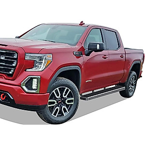 APS Premium 5in Stainless Steel Running Boards Compatible with Chevy Silverado GMC Sierra Crew Cab 19-24