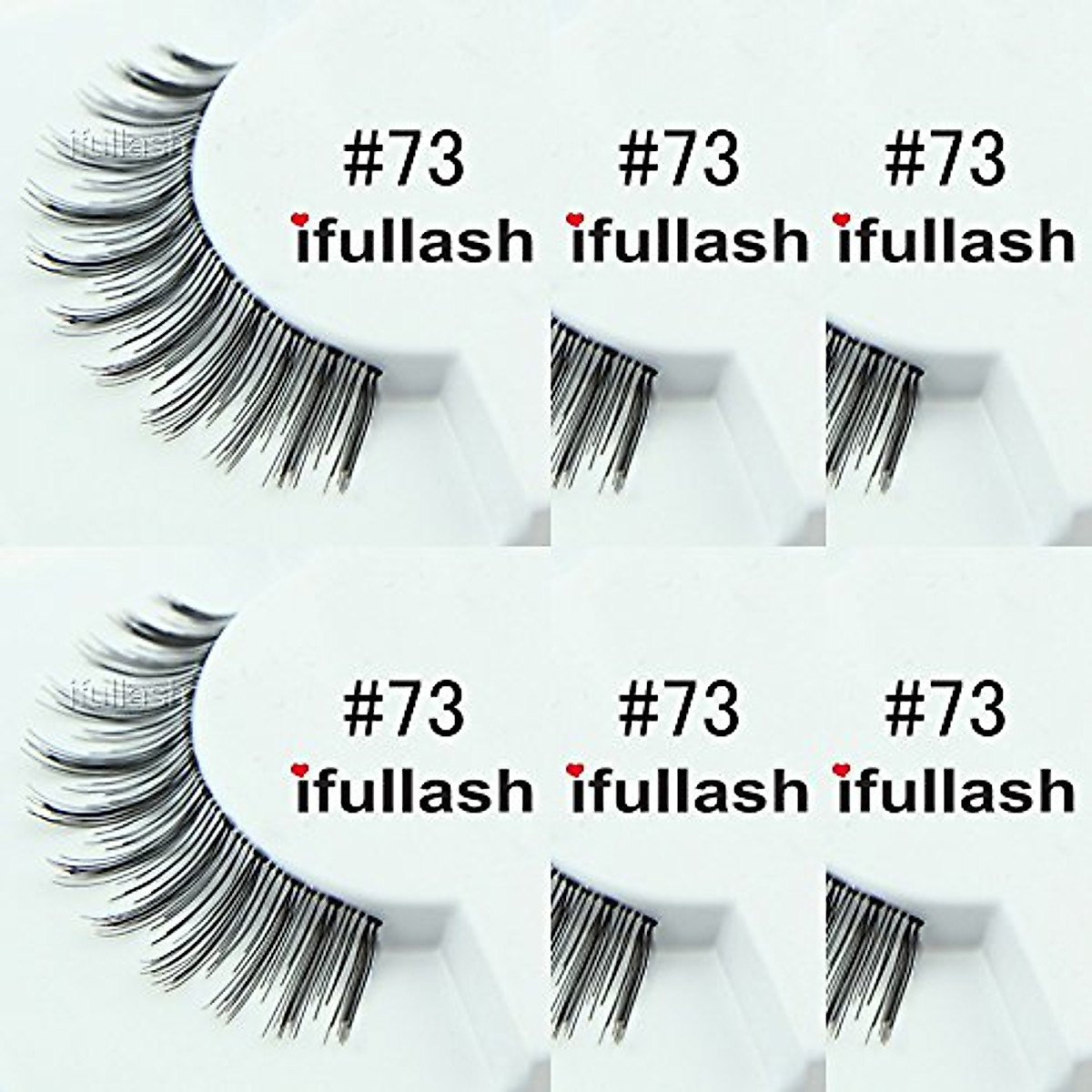#73, 6 Pairs ifullash 100% Human Hair Eyelashes