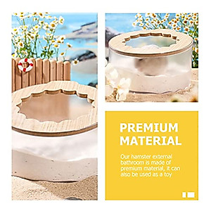 Ipetboom Terrarium Hamster Bath Room Plastic Small Pet Cage Clear Shower Tub Basin Wood Sand Container Pet Sandbox Sauna Toilet for Rat Mice Gerbil Plastic Containers