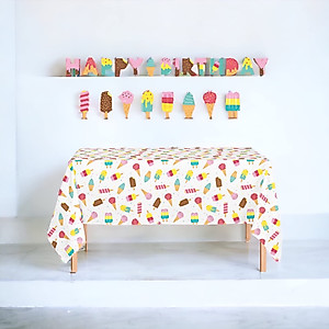Oojami Sweet Delights Ice Cream Popsicle Extravaganza - Fun Multi Color Party Tablecovers Bundle Pack - Pack of 3 - Perfect for Birthday Party, Summer Picnics, Beach Party & Baby Shower