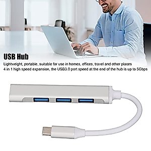 USB C Hub, 4 in 1 USB Docking Station for Printer for Keyboard for Tablet(Silver)