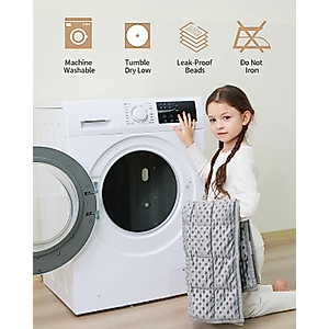 Mr. Sandman Weighted Lap Blanket 2LBS 20 x 30 Inches, Minky Dots Heavy Blanket with Glass Beads, Soft and Cooling for School and Home, Grey