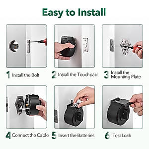 SECURAM Touch Smart Lock with Smart Hub, Wi-Fi, Fingerprint, Code, App, High-Security Keys, and Voice Control, Easy Installation, Bluetooth Enabled