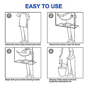 Beard Bib Beard Apron Stocking Stuffers for Men Gifts for Men Dad Fathers Day Anniversary Valentines Christmas Christmas Gifts for Him Boyfriend Husband Son Beard Trimming Catcher Bib (Black)