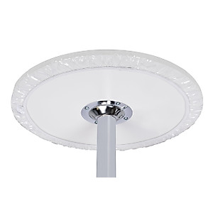 Yourtablecloth Heavy Duty Clear Vinyl Round Fitted Tablecloth (Table Cover) Elasticized Tablecloth Great for protecting your fine tables and table linen 48”