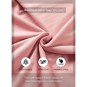 JMIERR Men's 3 Pack Cotton Hipster Hip Hop Longline Crewneck Long Sleeve T-Shirt, T Shirts for men Pack, US 40(M), Black/White/Light Pink