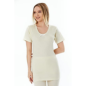 WoolCo. Merino Wool Undershirt for Women, Tunic Length T-Shirt Top | 185 Lightweight Base Layer, Thermal Underwear (X-Large)