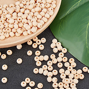 PandaHall 5000pcs Natural Wood Beads Bulk, 6mm Unfinished Wooden Beads Round Loose Beads Smooth Spacer Beads for Bracelet Necklace Jewelry and Crafts Making, Hole 2~3mm