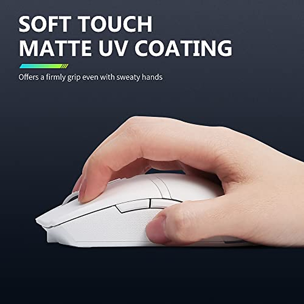 DeLUX M800PRO Wireless Gaming Mouse, Rechargeable Lightweight Computer Mouse, with PAW3395 Sensor 26000DPI, Tri-Mode, Huano Pink Switches, Matt UV Coating (White)