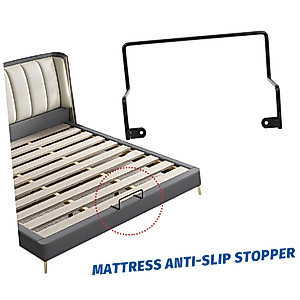MAGICLULU 2pcs Non Mattress Slide Stopper Retainer Bar for Bed Frame Adjustable Furniture Stoppers to Prevent Sliding Compatible with Twin Mattress Pads Easy Installation