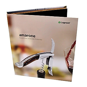 Legnoart Amarone Stainless Steel Sommelier Corkscrew with Dark Pakkawood Handle