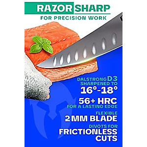 Dalstrong Gladiator Elite Series Forged High Carbon German Steel Fillet Kitchen Knife with G10 Handle, 6 Inches, Sheath Included