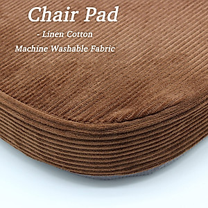 ZYHOONE Seat Cushion for Kitchen Chairs with Ties - Indoor Square Thick No Slip Chair Cushion and Pad fit Wooden Metal Chair with Linen Machine Washable Cover [16 X 16 X 2 Inches] - Red