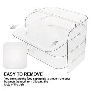 IMIKEYA Cupcake Holder Serving Trays: Kitchen Preparation Trays Stackable Food Prep Rack Organizer with Pull Out Drawers 3 Tier Meal Prep Containers White Cupcake Stand