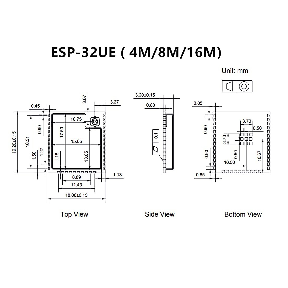ESP-WROOM-32UE 4GHz 4M 8M 16M IPEX Antenna Bluetooth and WiFi Low Power Module ESP32UE (ESP-32UE 16M X 5 PCS)