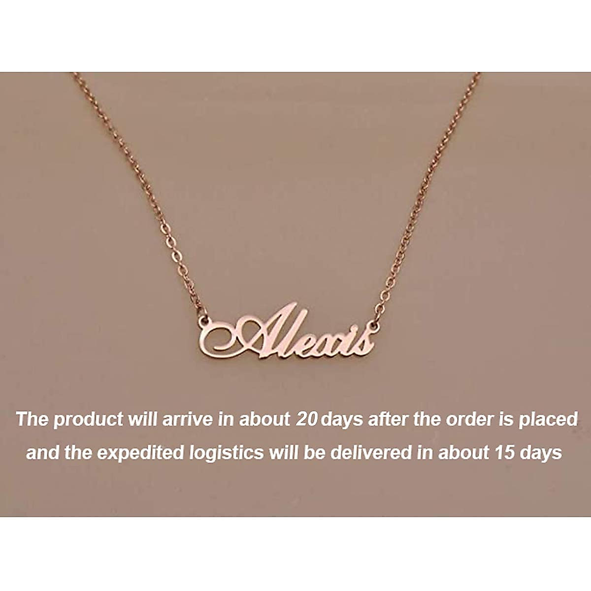 Flowshey Custom Name Necklace Personalized Gift Necklace 18K Gold Plated Nameplate Jewelry for Women