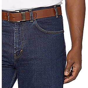 Kirkland Signature Men's 5-Pocket Jeans, Relaxed Fit, 100% Cotton, Double-Seam Stitching, Dark Blue (38x30)