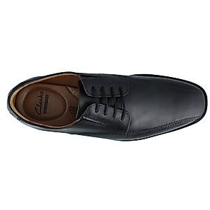 Clarks Men's Tilden Walk Black Leather 8 D - Medium
