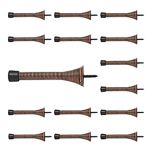 Built Industrial 15 Pack Bronze Spring Door Stops with Rubber Bumper (3.3 Inches)