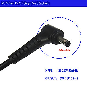 TYZEST 19V Ac Adapter for LG Electronics 19'' 20'' 22'' 23'' 24'' 27'' LED LCD Monitor LED LCD HDTV Widescreen Flatron IPS236V IPS236-PN E2750VR-SN Replacement Power Supply Charger Cord 9.84 FT