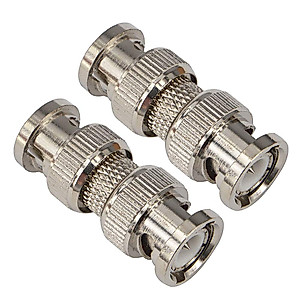 onelinkmore BNC Male to Male Coupler Connector M/M BNC Male Plug to Male Plug Coupler Connector BNC Male Coax Connector for CCTV gmrs Repeater Cable Security Video Camera Pack of 2