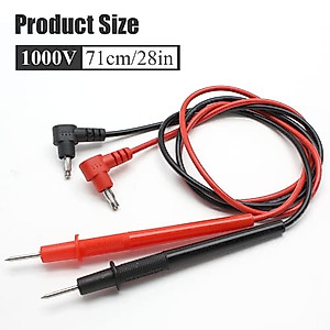BokWin 2pairs 71cm/28" Long Banana Plug Multimeter Probe Test Lead Cable Digital Laboratory Multimeter Voltmeter Test Lead Probe Wire Cable 1000V，Black Red