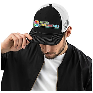 Custom Flex Fit Hat - Add Your Own Text Embroidered - Fitted Hat (L/XL, Black)