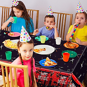 WovWeave 3 Pieces Ninja Birthday Party Table Covers Disposable Plastic Ninja Tablecloths Ninja Rectangular Table Cloths for Kids Anime Ninja Birthday Party Decorations, 54 x 108 Inch