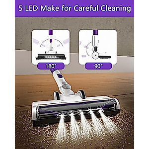 Micol Cordless Vacuum Cleaner, 6-in-1 Lightweight Stick Vacuum, 2 Modes of Powerful Suction, Maximum 38 Mins Runtime, Removable Battery, Household Vacuum Cleaner for Home Hard Floor Pet Hair Carpet