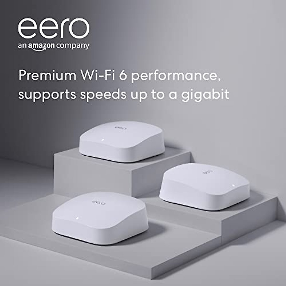 Amazon eero Pro 6 mesh Wi-Fi 6 system | Fast and reliable gigabit speeds | connect 75+ devices | Coverage up to 6,000 sq. ft. | 3-pack, 2020 release