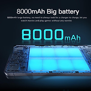 2+32G 10.1-Inch Android 12 Tablet Pc IPS HD Ultra-Thin Screen Bluetooth Dual Band WiFi Tablet Computer 8000mah Battery Card Dual Sim HD Voice (Black)